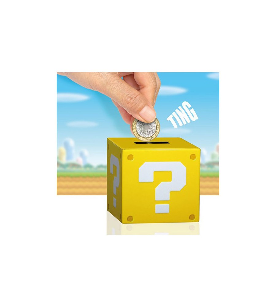 Super Mario: Question Mark Block Spaarpot met Geluid - Visiontoys