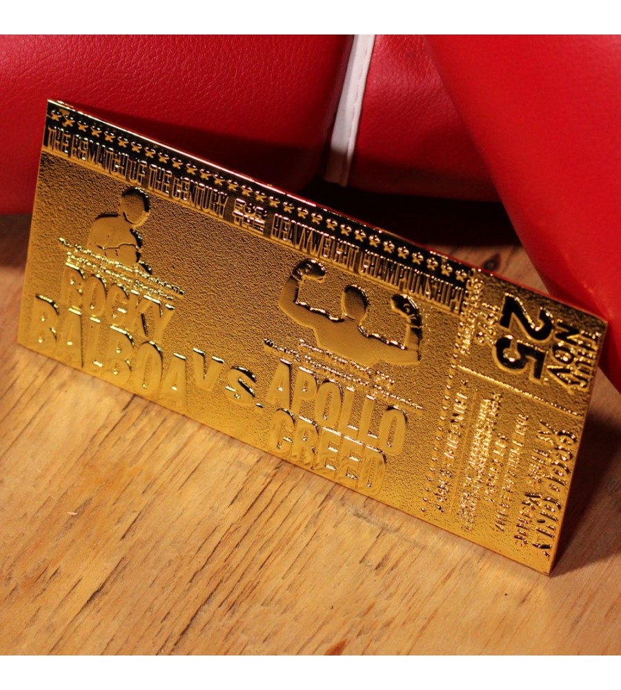 Rocky II: Replica Superfight Ticket (24K Gold plated) - Visiontoys