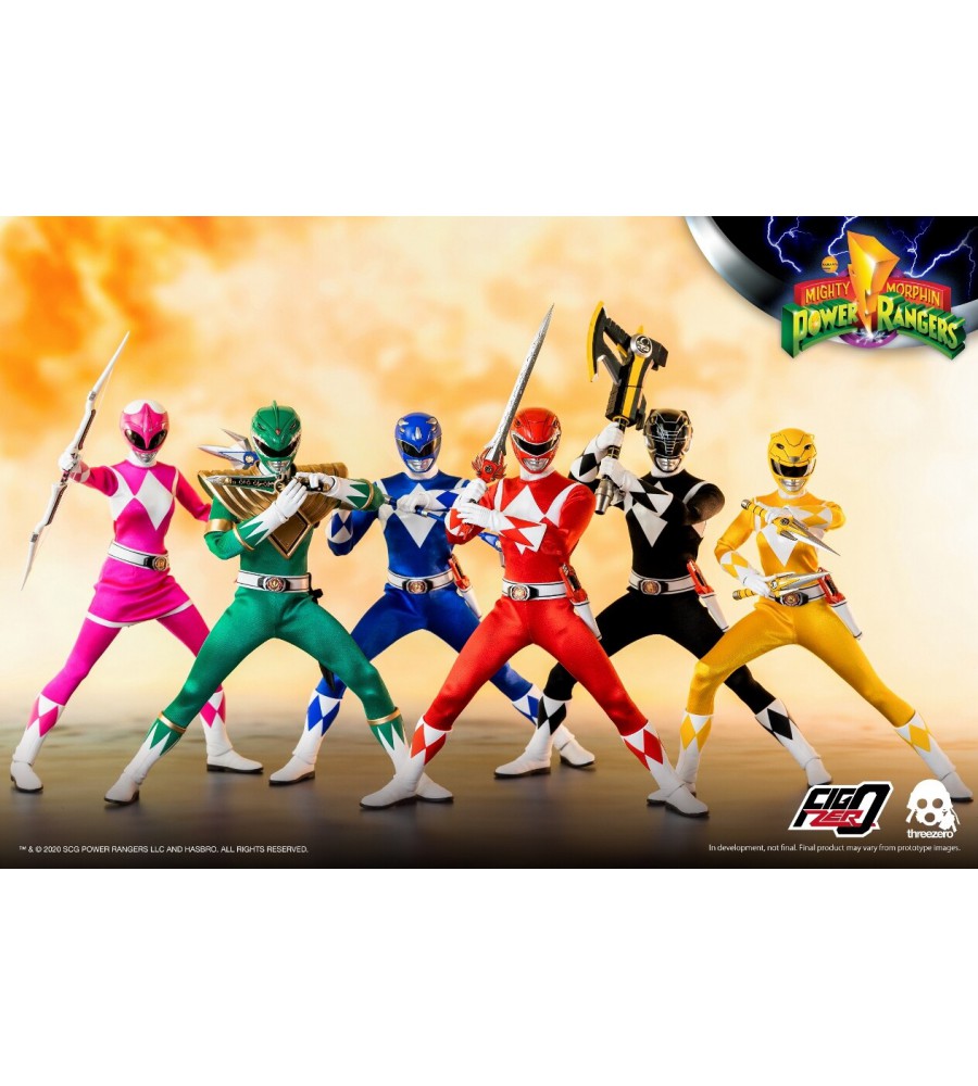 Power Rangers: Green, Red, Pink, Yellow, Black & Blue Ranger sixth ...