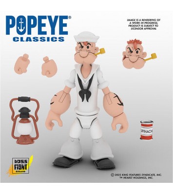 Popeye: White Sailor Suit Popeye Action Figure - Visiontoys