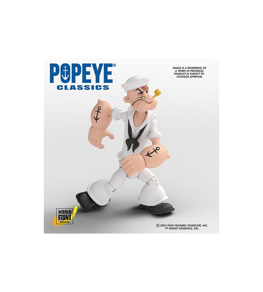 Popeye: White Sailor Suit Popeye Action Figure - Visiontoys