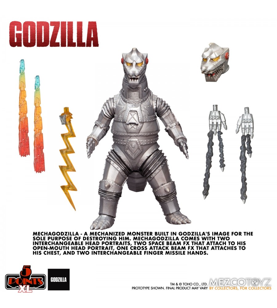 Godzilla vs. Mechagodzilla 1974: Godzilla, Mechagodzilla, King Ceasar 5 Points Action Figure Box ...