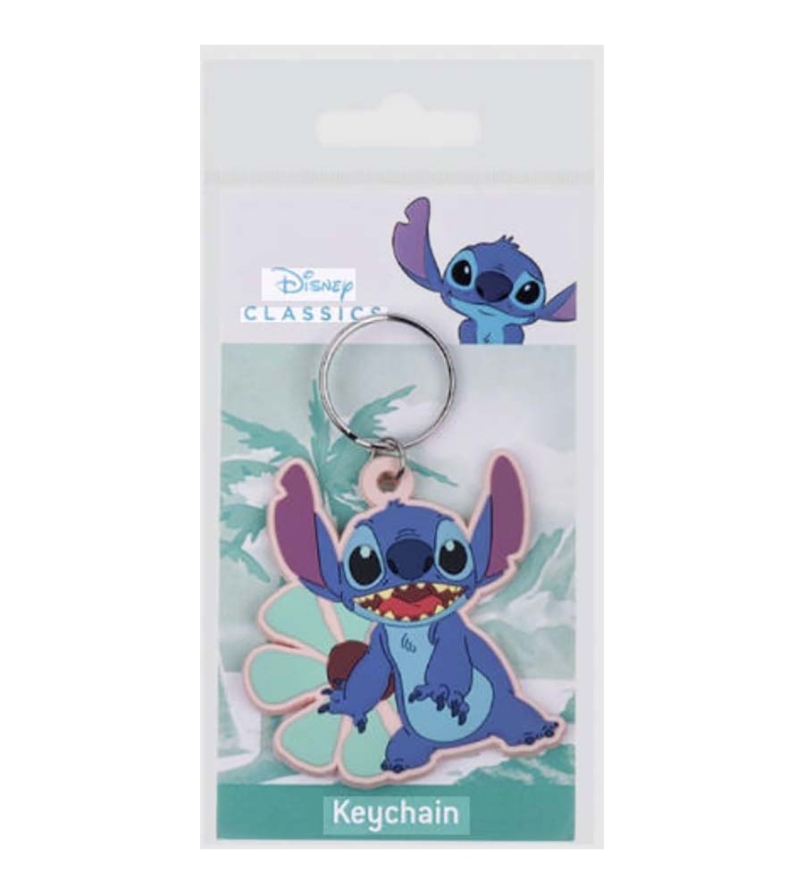 Lilo & Stitch: Stitch met Bloem Rubber Keychain - Visiontoys