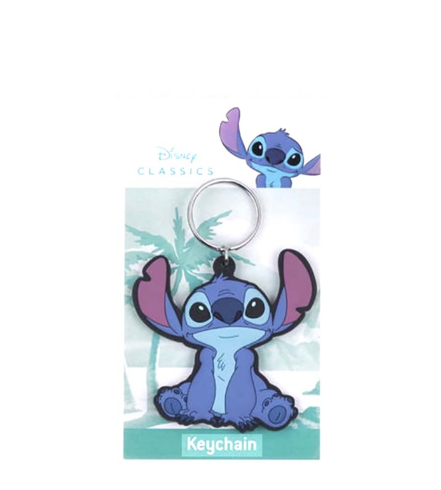 Lilo & Stitch: Stitch Sitting Rubber Keychain - Visiontoys